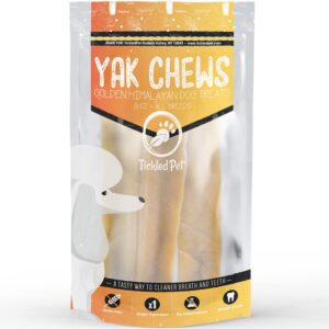 tickledpet golden himalayan yak dog chews - 100% natural (medium)