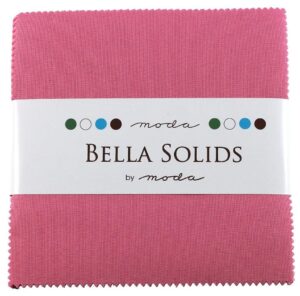 bella solids 30s pink moda charm pack by moda fabrics; 42-5" quilt squares