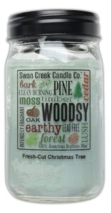 swan creek candle - fresh cut christmas tree 24 oz jar