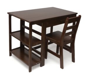 lipper international 584wn child's work station desk and chair, walnut finish