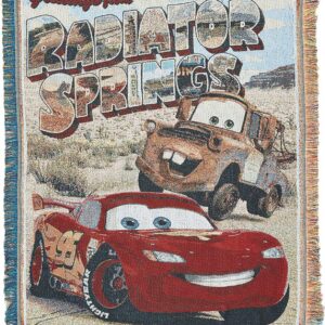 Disney-Pixar's Cars, "Greetings from Radiator Springs" Woven Tapestry Throw Blanket, 48" x 60", Multi Color