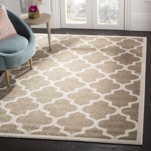 safavieh amherst collection area rug - 5'3" x 8', wheat & beige, moroccan trellis design, non-shedding & easy care, ideal for high traffic areas in living room, bedroom (amt420s)