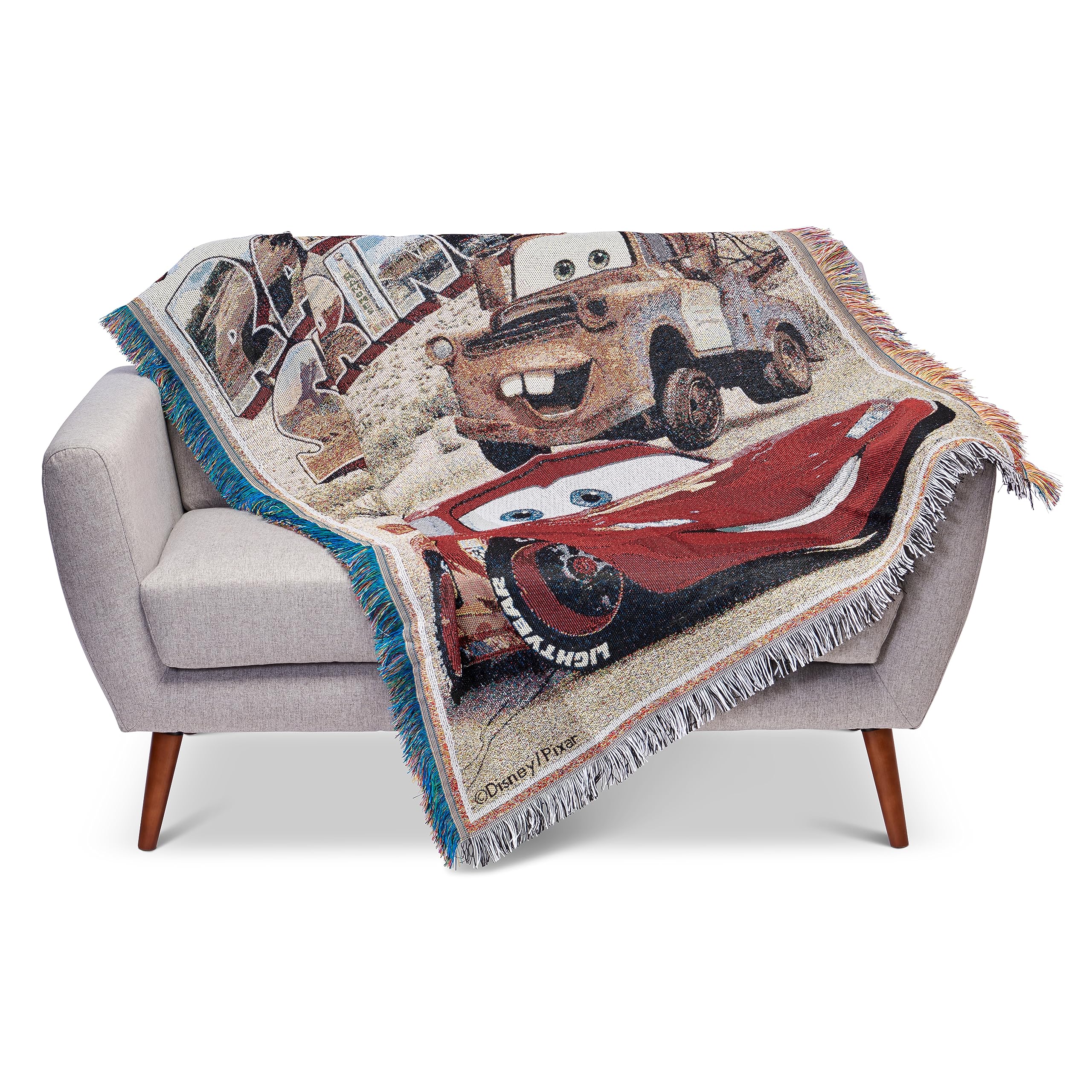 Disney-Pixar's Cars, "Greetings from Radiator Springs" Woven Tapestry Throw Blanket, 48" x 60", Multi Color