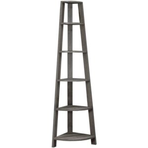 monarch specialties corner accent etagere, 72"h, dark taupe