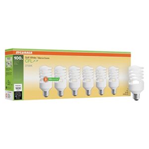 sylvania cfl 2700k 100w replacement bulbsyellow, (pack of 6, model x28161lv)