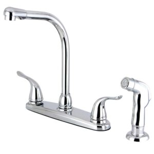 kingston brass fb2751ylsp yosemite 8" centerset kitchen faucet, 7 inch in spout reach, polished chrome