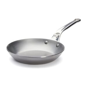 de buyer mineral b pro carbon steel fry pan - 8” - ideal for searing, sauteing & reheating - naturally nonstick - made in france