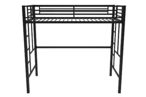 dhp brian twin metal loft bed, black