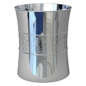 nu steel mg8h stainless steel trash can wastebasket, garbage container bin for bathrooms, powder rooms, kitchens, home offices etched/shiny steel