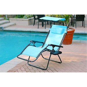 oversized zero gravity chair with sunshade and drink tray - pacific blue