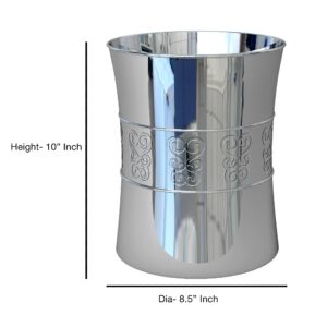 nu steel MG8H Stainless Steel Trash Can Wastebasket, Garbage Container Bin for Bathrooms, Powder Rooms, Kitchens, Home Offices Etched/shiny steel