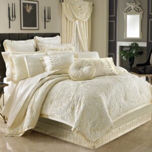 five queens court maddison cal king 3pc. duvet set, ivory, 110x96