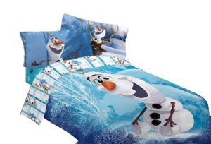 disney frozen olaf build a snowman 72" x 86" microfiber comforter, twin/full