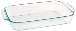 pyrex, clear basics 2 quart glass oblong baking dish, 11.1 in. x 7.1 in. x 1.7 in, 2 qt rectangular