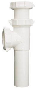 plumb pak pp66-8w master end outlet tee and tailpiece with baffle, 1-1/2 in, slip/direct, plastic, no size, white