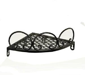 garden style wrought iron corner shelf triangle bathroom shelves (black)