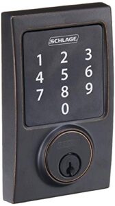 schlage lock company be468cen716 connect century touchscreen deadbolt, aged bronze