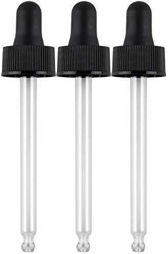 Piping Rock Glass Dropper 3 Pack Fits 2 oz Bottles