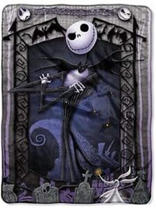 disney the nightmare before christmas blanket throw ~ jack skellington & zero