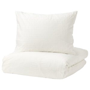 ikea ofelia vass duvet cover and pillowcases, king, white