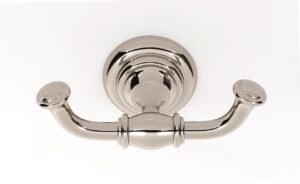 alno creations charlie's collection double robe hook -a6784-pn- polished nickel