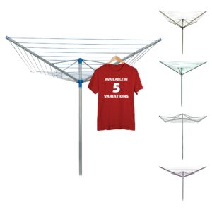 strata 164 ft umbrella clothesline outdoor - clothes line outdoors aluminum frame with ground socket - clotheslines for outside laundry drying, washing line for hanging clothes, sheets etc.