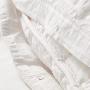 Ikea Ofelia VASS Duvet Cover and Pillowcases, King, White