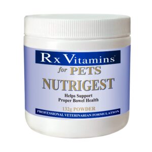 rx vitamins for pets nutrigest for dogs & cats - helps support proper bowel & digestive health - veterinarian formulated probiotic - powder 132g