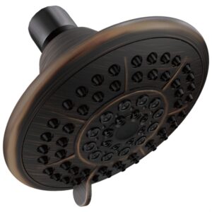 delta faucet 5-setting raincan shower head, oil rubbed bronze rain shower head, round shower head, delta high pressure shower head, water saver shower head 1.75 gpm, venetian bronze rp78575rb