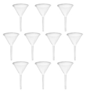 eisco 10pk filter funnels, 2.6" - polyethylene plastic - resistant to acids & alkalis - great for laboratory, classroom or home use