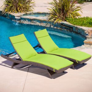 gdfstudio outdoor chaise lounge cushion (set of 2), green