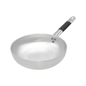 pentole agnelli aluminium 3 mm. thick professional induction saute pan in cool handle, diameter 24 cm, steel, silver