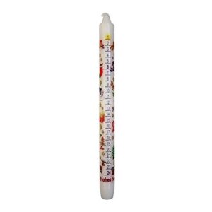 Alexander Taron 5001W German Countdown Tradition Winter White Wax Christmas Advent Candle,Gray,12 inch