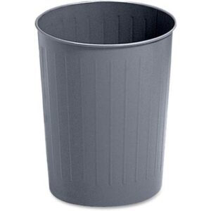 safco fire-safe wastebasket - 5.88 gal capacity - round - 14quot; height - 13quot; diameter - steel - charcoal