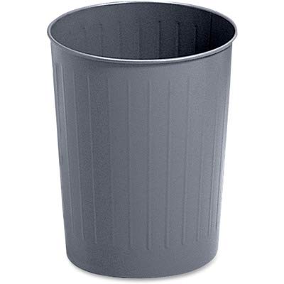 Safco Fire-Safe Wastebasket - 5.88 gal Capacity - Round - 14quot; Height - 13quot; Diameter - Steel - Charcoal