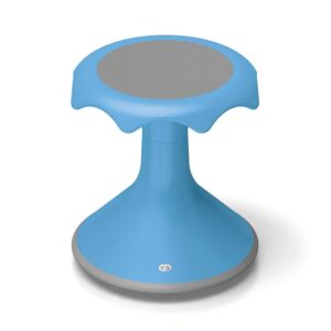 vs america hokki stool, flexible ergonomic seating stool for kids and adults, 15" seat height, light blue