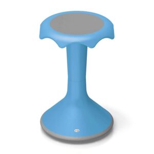 vs america hokki stool, flexible ergonomic seating stool for kids and adults, 20" seat height, light blue