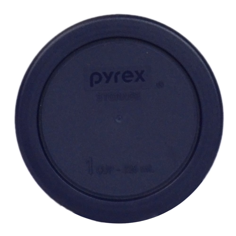 Pyrex 1 Cup Round Plastic Cover Lids, 6-Pack, Dark Blue - Original Genuine Pyrex - Made in the USA