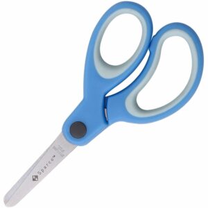 sparco 39045 scissors, 5-inch , blunt tip, easy grip handle, blue