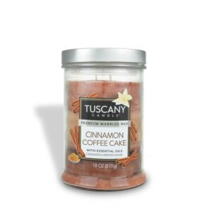 tuscany candle cinnamon coffee cake long-lasting scented jar candle, 18 oz