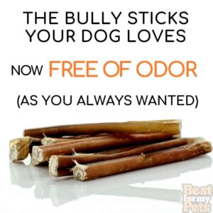 Best For My Pets 12-Inch Odor Free Bully Sticks All Natural Dog Treats Fresh Long Lasting Chews, 8-Ounce Bag