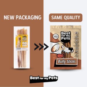 Best For My Pets 12-Inch Odor Free Bully Sticks All Natural Dog Treats Fresh Long Lasting Chews, 8-Ounce Bag