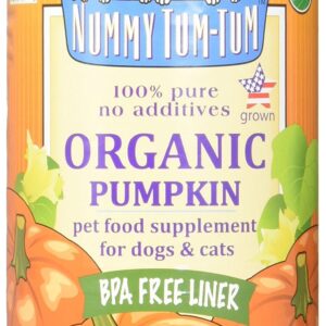 Nummy Tum Tum Organic Pumpkin For Dogs & Cats, 15 Ounce (Pack of 12)