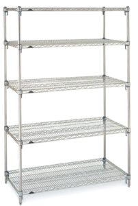 metro 5a357c super adjustable super erecta 5-tier industrial wire shelving starter unit, chrome, 18" x 48" x 74"