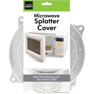 handy helpers kitchen essentials microwave splatter cover, 10" x 12", silver