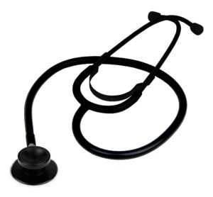 dixie ems dual head stethoscope, fully functioning stethoscope for doctors, nurses, emts, cosplay, role play, halloween, etc. – stealth black