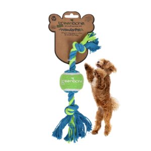 greenbone wonderpet! pull n play tennis ball toys - medium size dogs