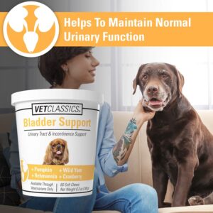 Vet Classics Bladder Support Urinary Tract & Incontinence Dog Supplement – Maintains Bladder Health for Dogs, Helps With Pet Incontinence – Soft Chews, Tablets – 60 Soft Chews