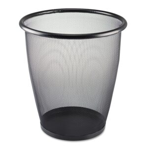 safco 9717bl onyx round mesh wastebasket steel mesh 5gal black