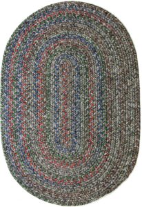 rhody rug sophia so85 graphite gray 4' x 6' oval - braided area rug, home decor, floor mat or bedroom rug - easy care, ideal for high traffic areas in hallway and living room - made in usa